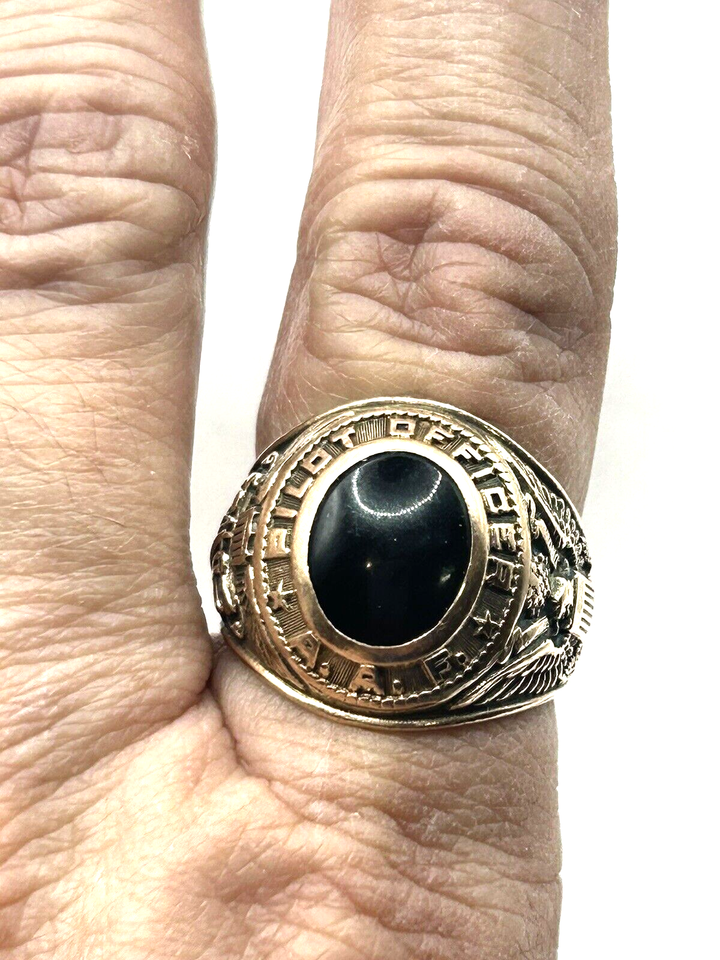 Antique WWII Military United States Army Air Force 10k GOLD Pilot Ring ...