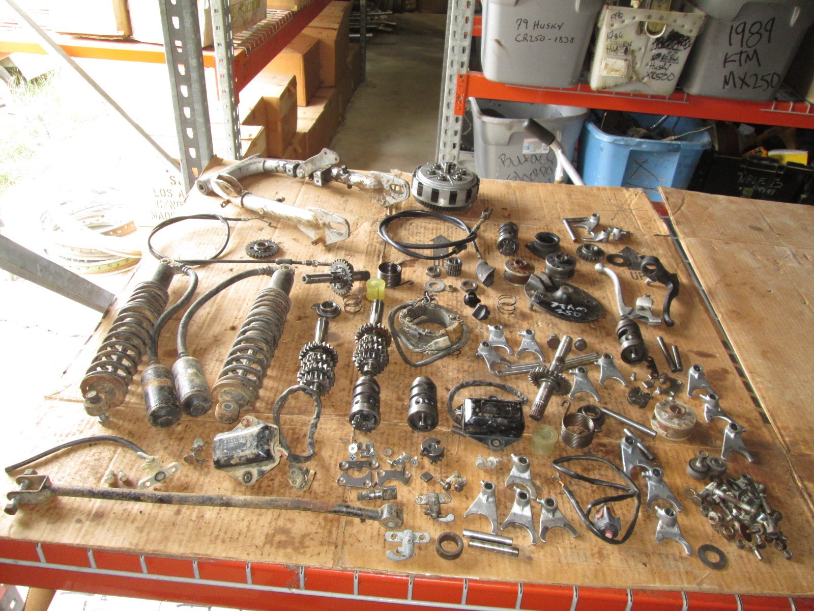 1978 Suzuki RM250 CDI Shocks Swingarm Flywheel Stator Kill Switch Etc ...