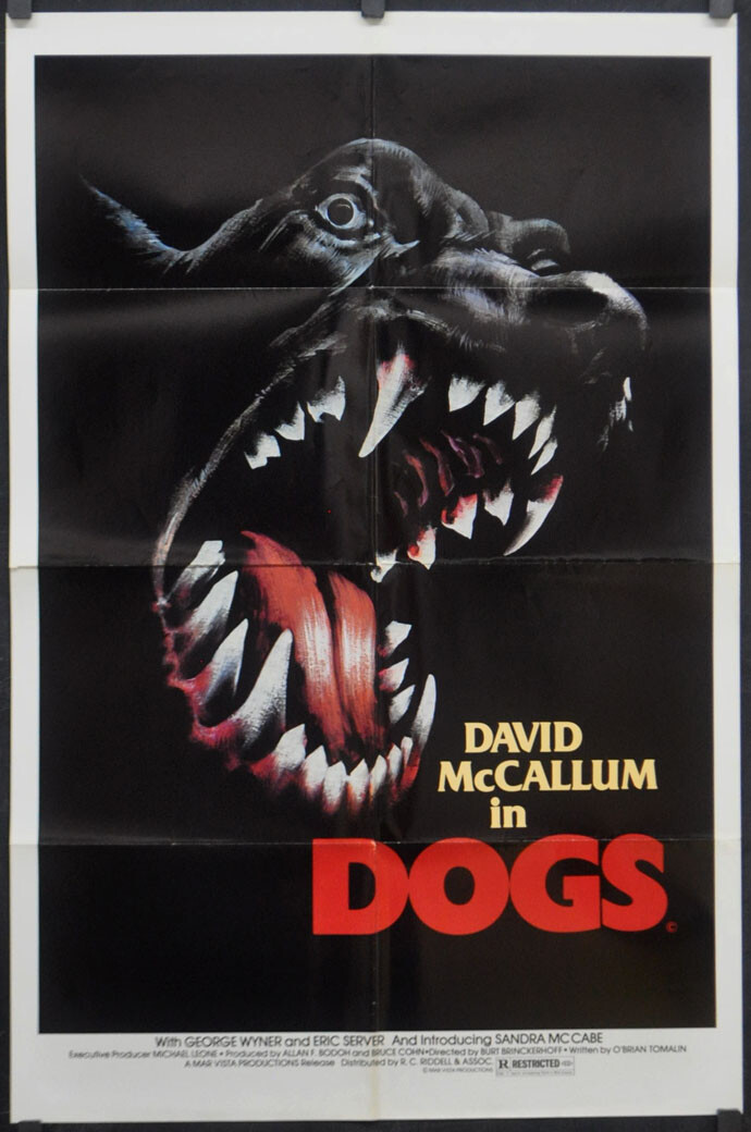 Dogs 1976 ORIGINAL 27X41 MOVIE POSTER DAVID McCALLUM SANDRA McCABE | eBay