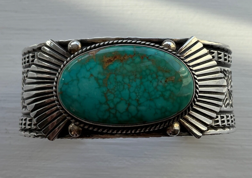 Masterpiece Navajo Silver Bracelet by Sunshine Reeves Rare High Grade ...