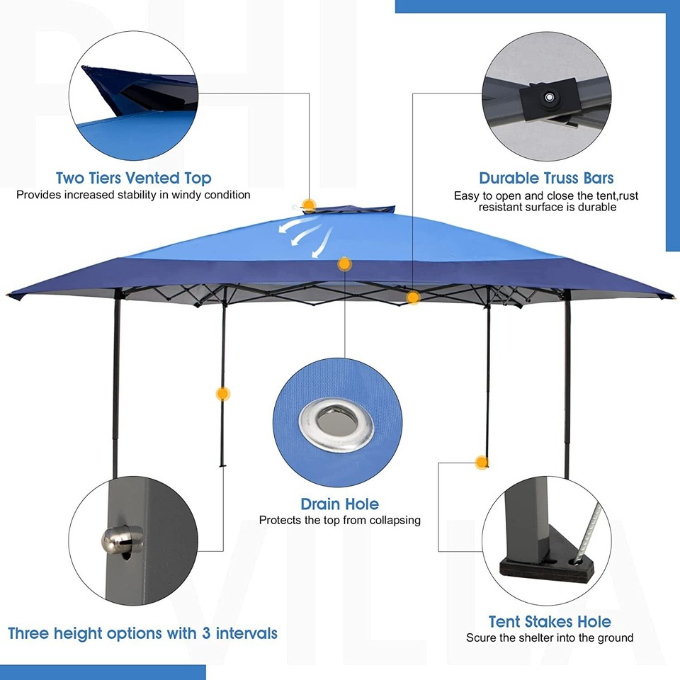 13x13' Pop Up Canopy Outdoor Canopy with Wheeled Bag for Patio Party ...