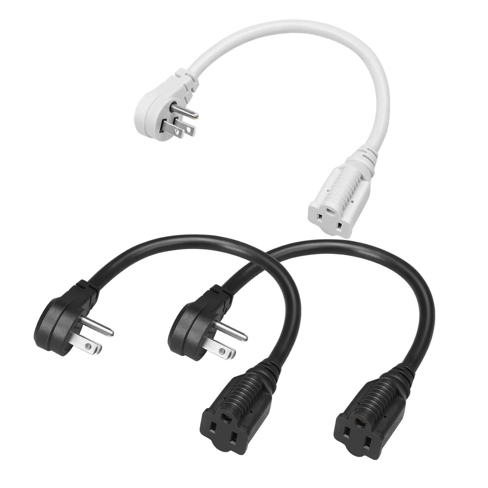 DEWENWILS Extension Cord Low Profile Angled Flat Plug 3 Prong Grounded ...