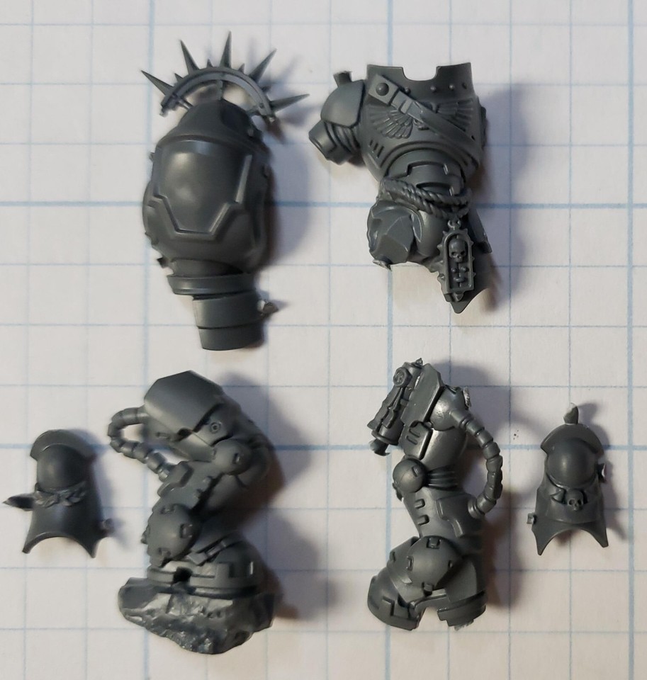 Warhammer 40k Space Marine Bits Captain in Gravis Armor Torso Legs Iron ...