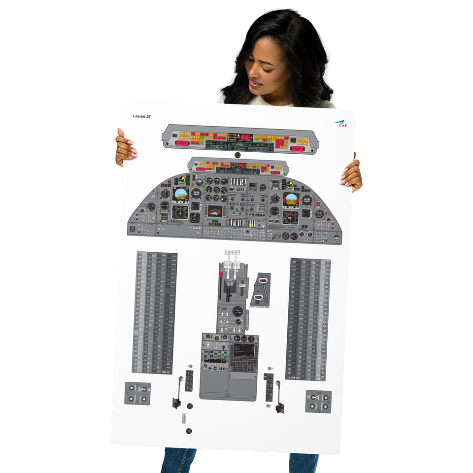 Learjet 55 Cockpit Poster CAE 24in x 36in | eBay