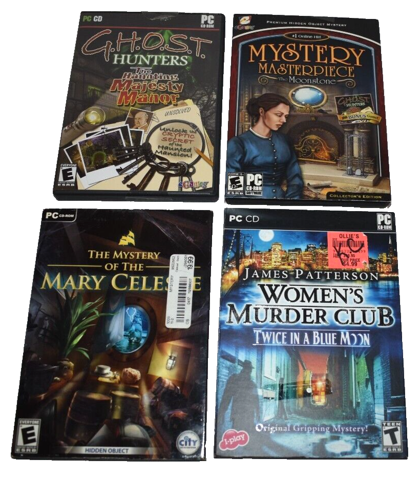 Lot Of 24 CD-ROM PC Discs 69 Hidden Object Murder Mystery Games | eBay
