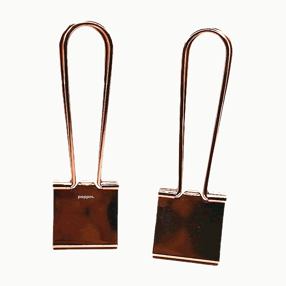Poppin Binder Clip (4) Oversized 3 Copper-Color + 1 Brass-Color 8.5 ...