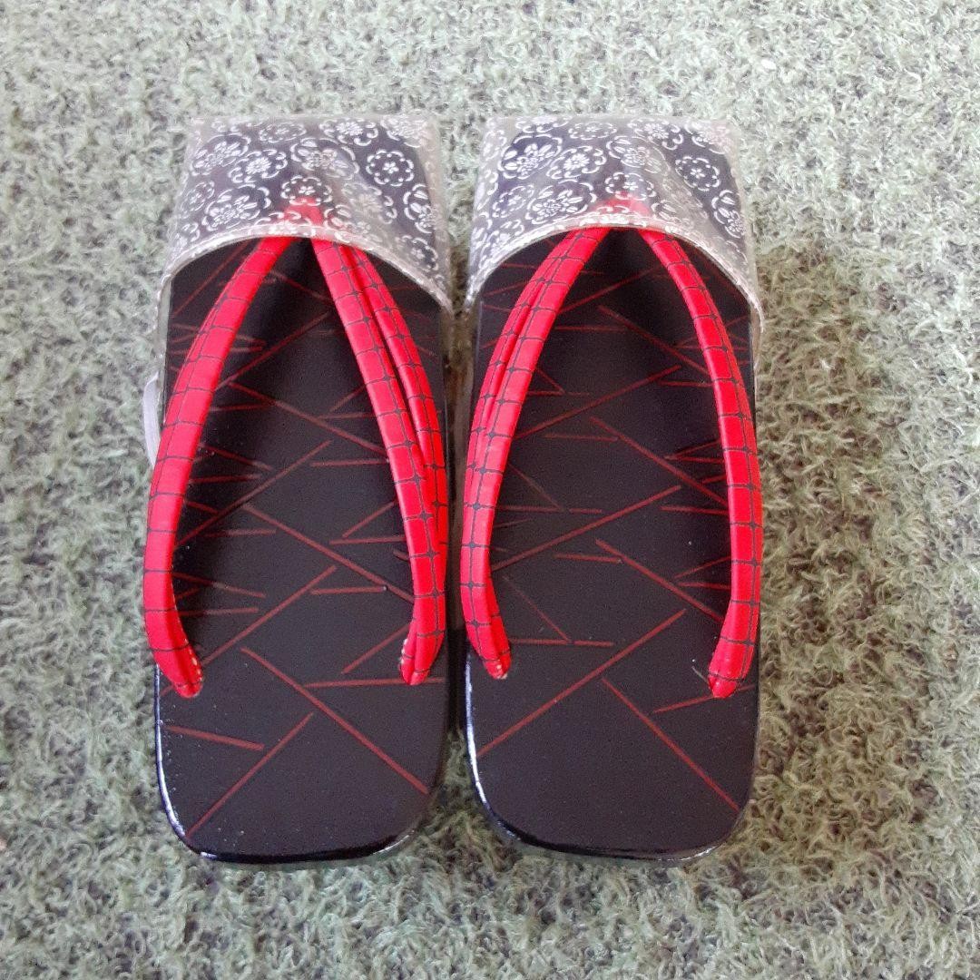 Traditional Black Geta Wooden Footwear Red Strap Traditional Japanese ...