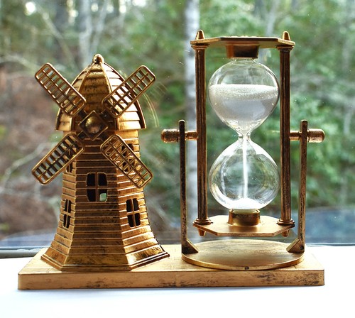 Hourglass Sand Timer Antiqued Bronze Finished Windmill 6-3/8 " x 5-1/8 ...
