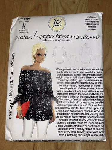 Hot Patterns Metropolitan Urban Gypsy Blouse 6-26 Sealed | eBay