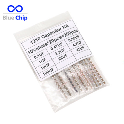200pcs 1210 SMD Capacitor Assorted Kit 10Values 0.1uF - 100uF ...
