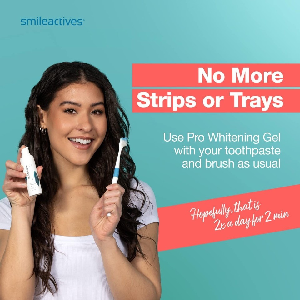 Smileactives Whitening Gel for Your Toothpaste, Long Lasting White ...