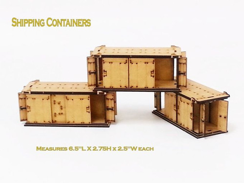 Shipping Containers x 3 for any 28mm Miniature games MDF Terrain | eBay
