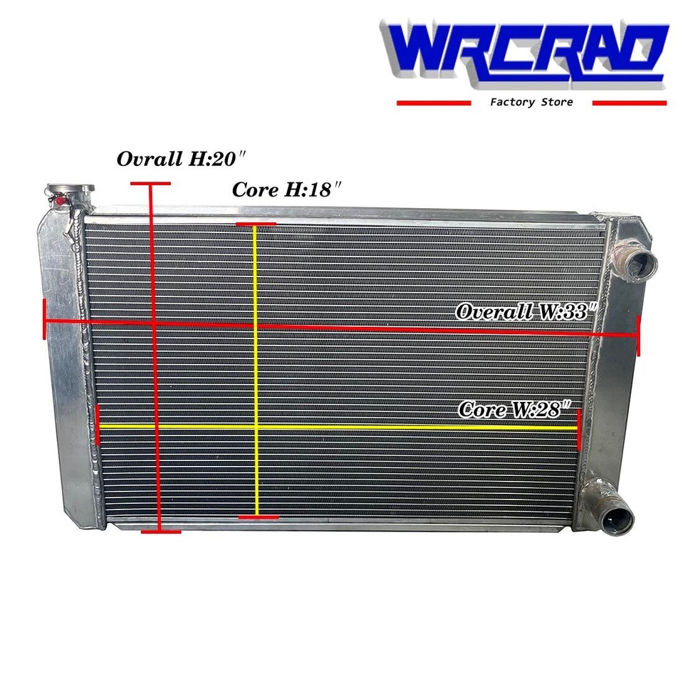 28" Wide Core Universal Aluminum Race Radiator Dual Pass Crossflow 2Row ...