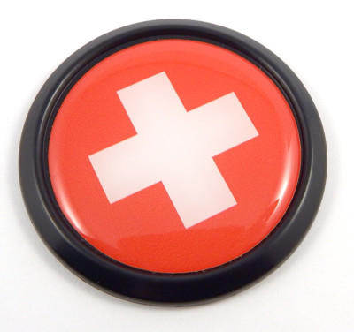 Swiss Switzerland Black Round Flag Car Decal Emblem bumper 3D Sticker 1 ...