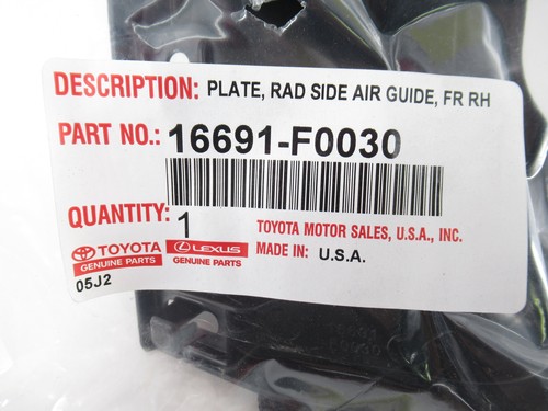 Genuine OEM Toyota 16691-F0030 Air Guide Plate 2018-2020 Camry | eBay