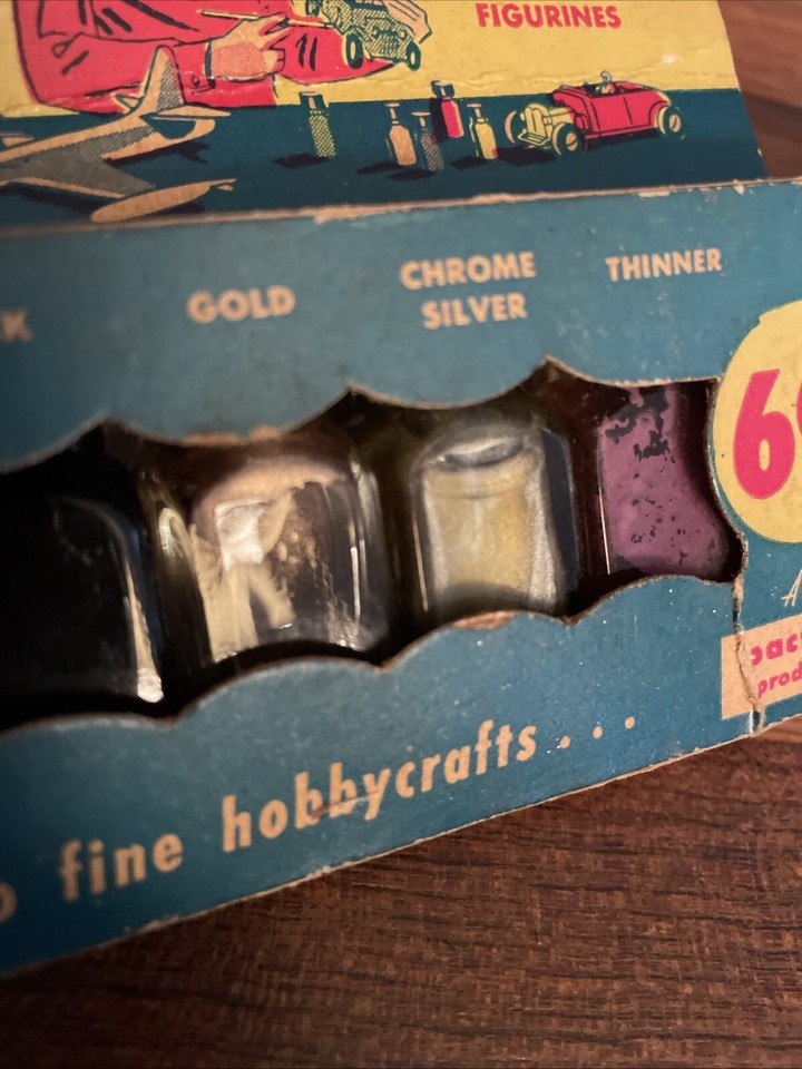 Vtg Pactra Paint ‘namel Paint Set Enamel 4 Plastic Model NRFB 8 Bottles ...