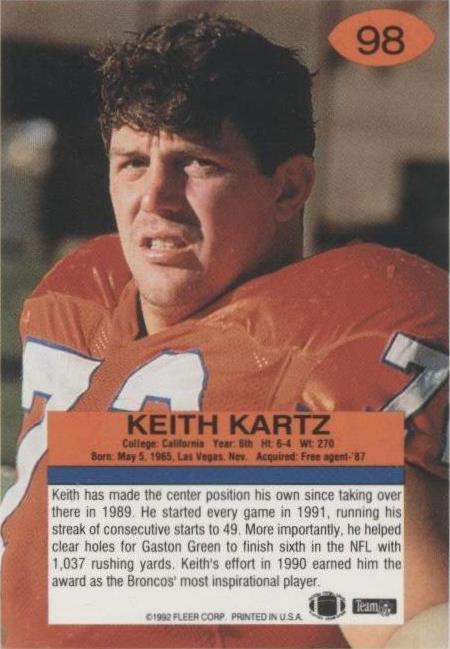 1992 Fleer Keith Kartz #98 for sale | eBay