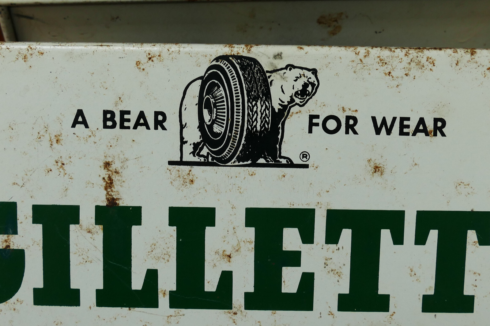 Vintage 1950s Original GILLETTE TIRES Metal Tire Diplay Stand Gas Oil ...