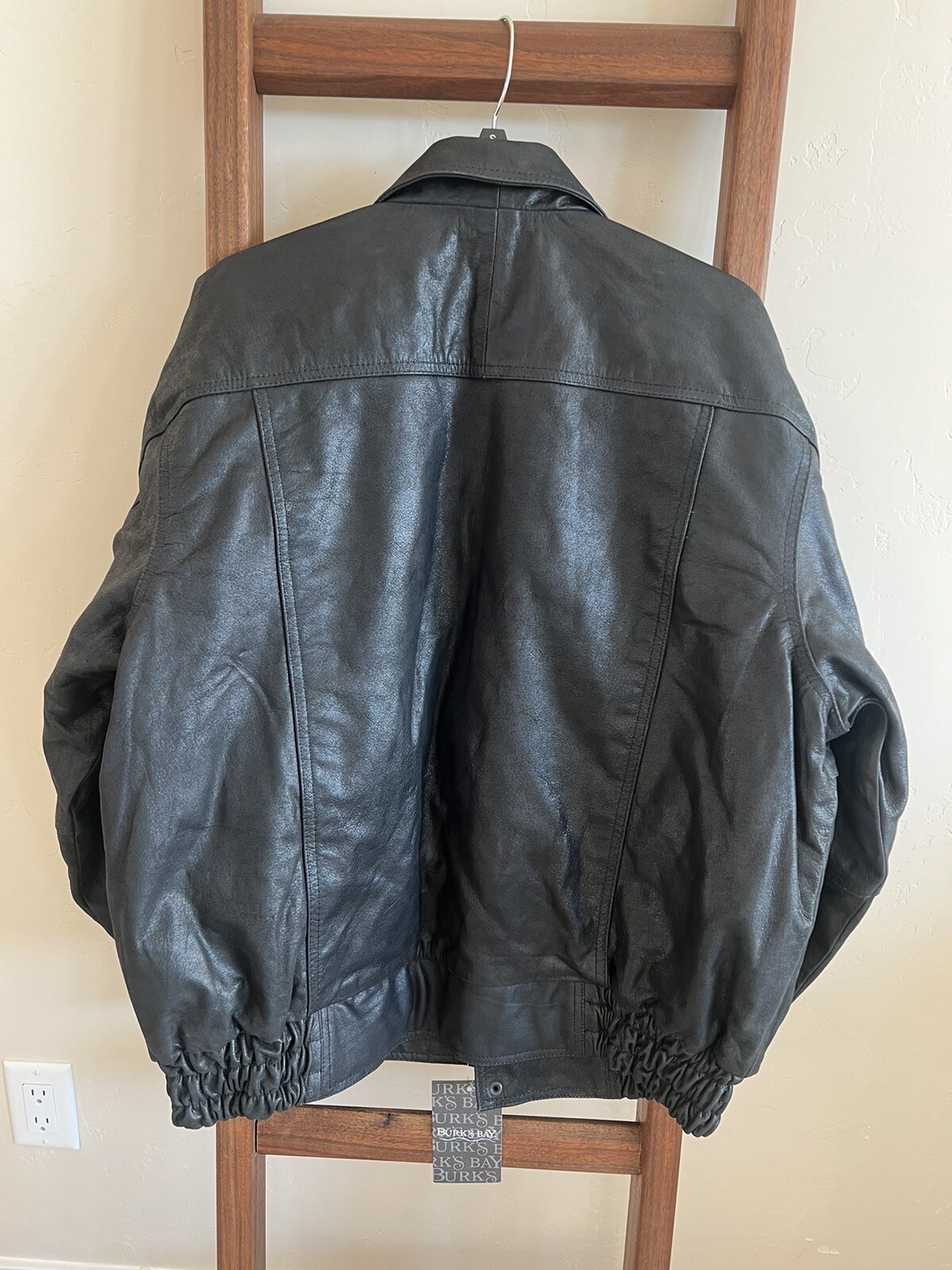 🔥Burk’s Bay Black Genuine Leather Bomber Style Jacket New Men’s Size XL ...