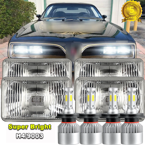 4x6" LED Headlights for 1977 1978 1979 1980 1981 Pontiac Firebird Trans ...
