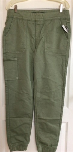 Denim and Co. moss green pull on Stretch cargo pants gathered ankle M ...
