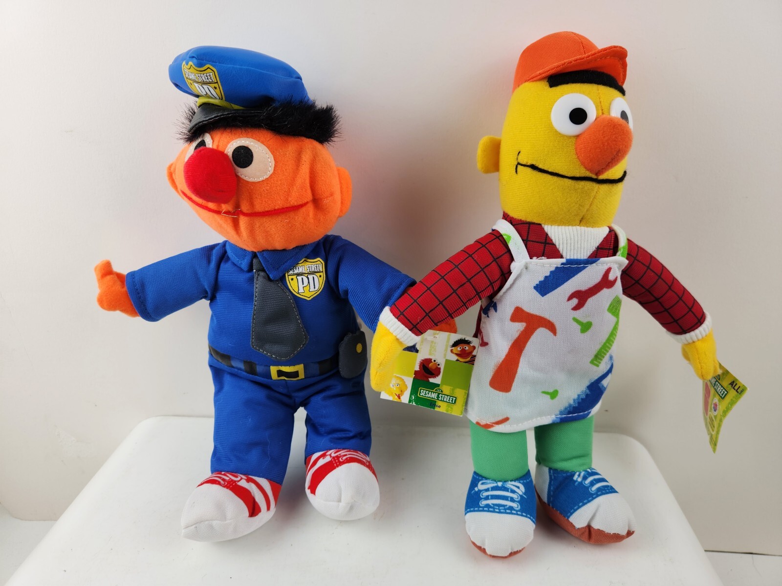 SESAME STREET BERT ERNIE MUPPETS PLUSH 2005 Police & APRON TOOLS 12 ...