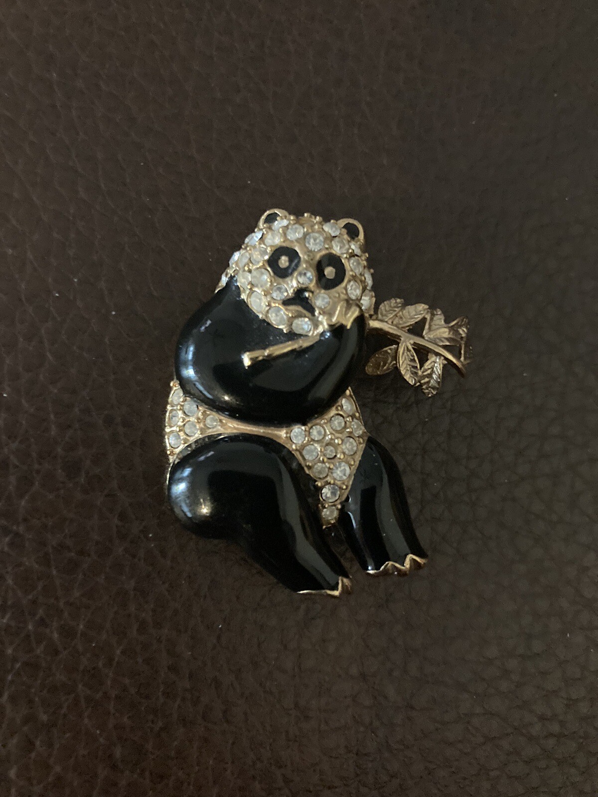 Krementz Vintage Estate Brooch Panda Bear SIGNED - Gem