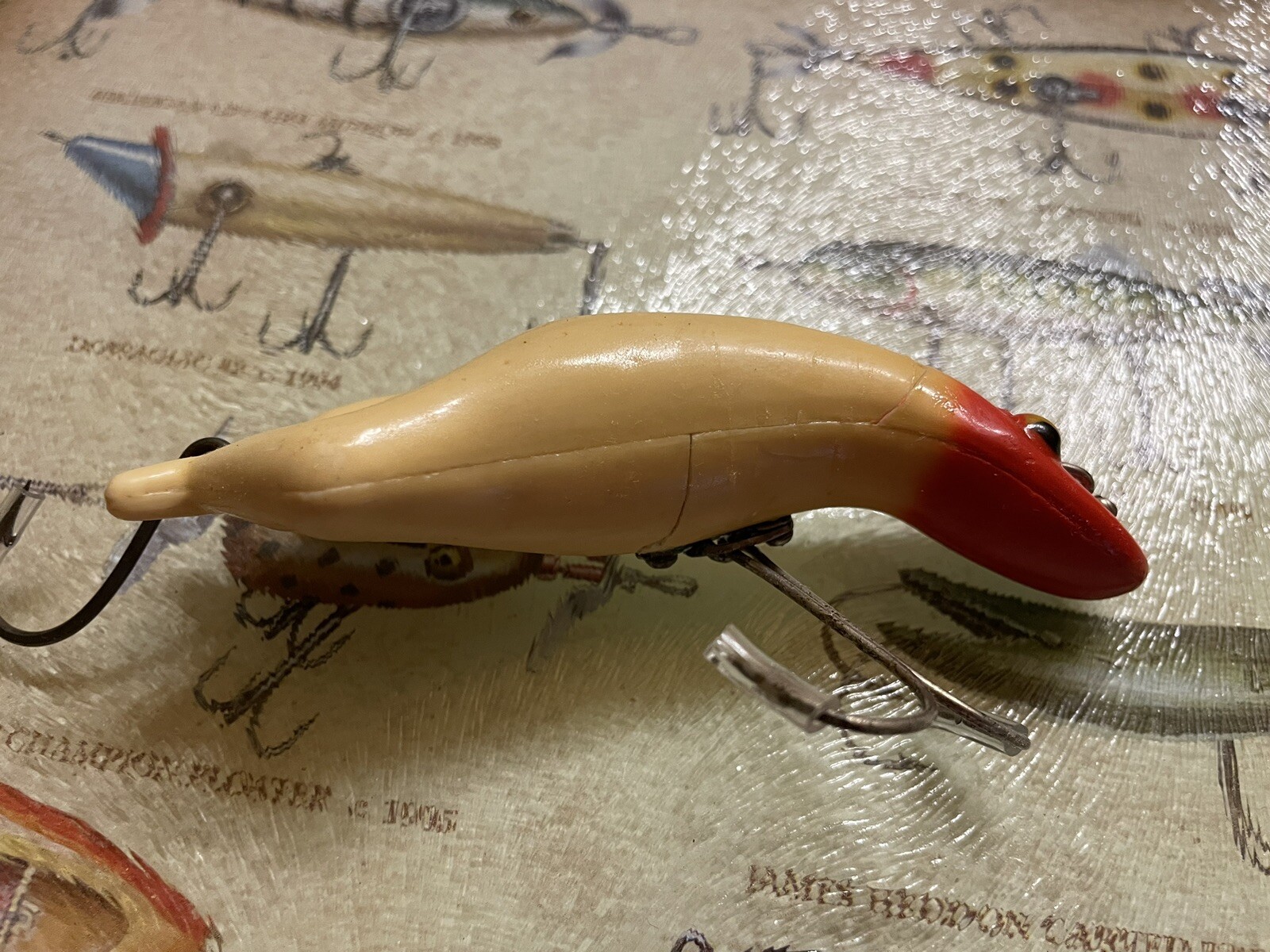 Vintage Heddon Dowagiac Red / White Luny Frog . | eBay