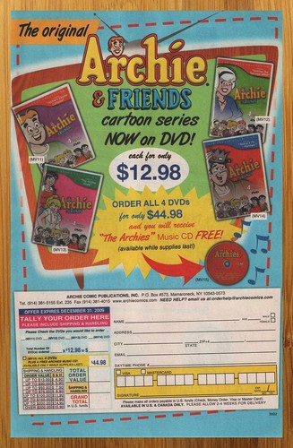 2009 Archie & Friends Cartoon Series Print Ad/Poster Authentic DVD ...