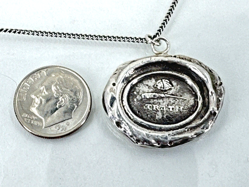 PYRRHA Sterling 925 Truth Talisman Seal Pendant Enhancer w/18" Chain ...