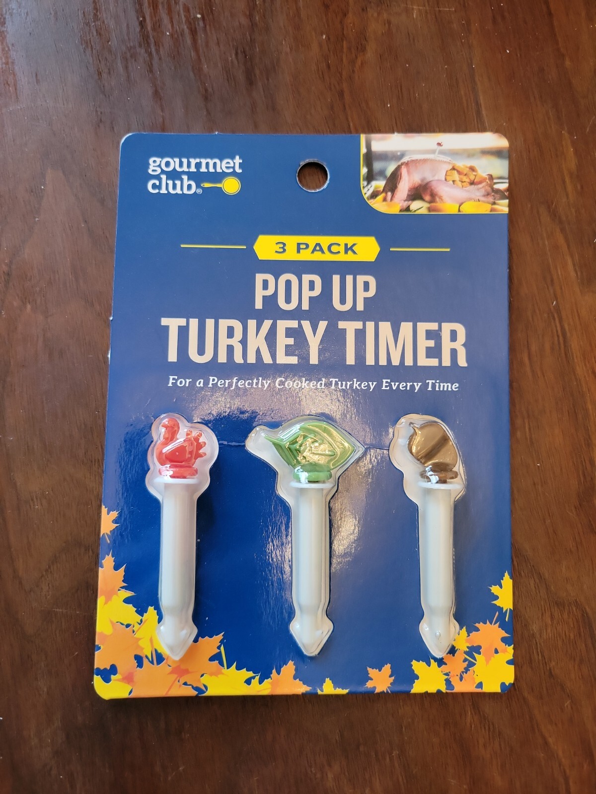 Gourmet Club 3-Pack Pop Up Turkey Timer Acorn Leaf Turkey Thanksgiving ...