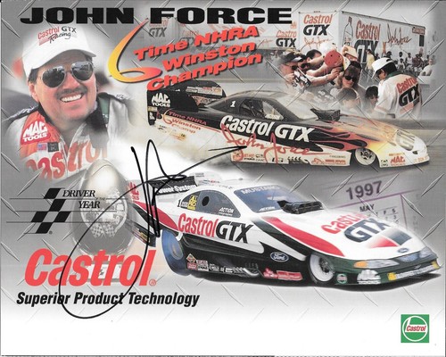 JOHN FORCE NHRA Autographed Hero Card FUNNY CAR 1997 | eBay