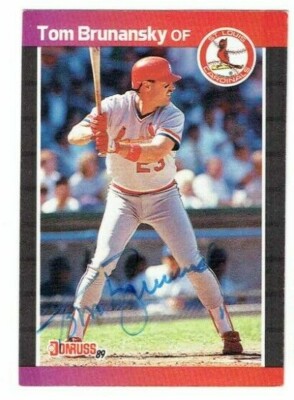1989 Donruss #112 Autographed TOM BRUNANSKY Baseball Card - St. Louis ...