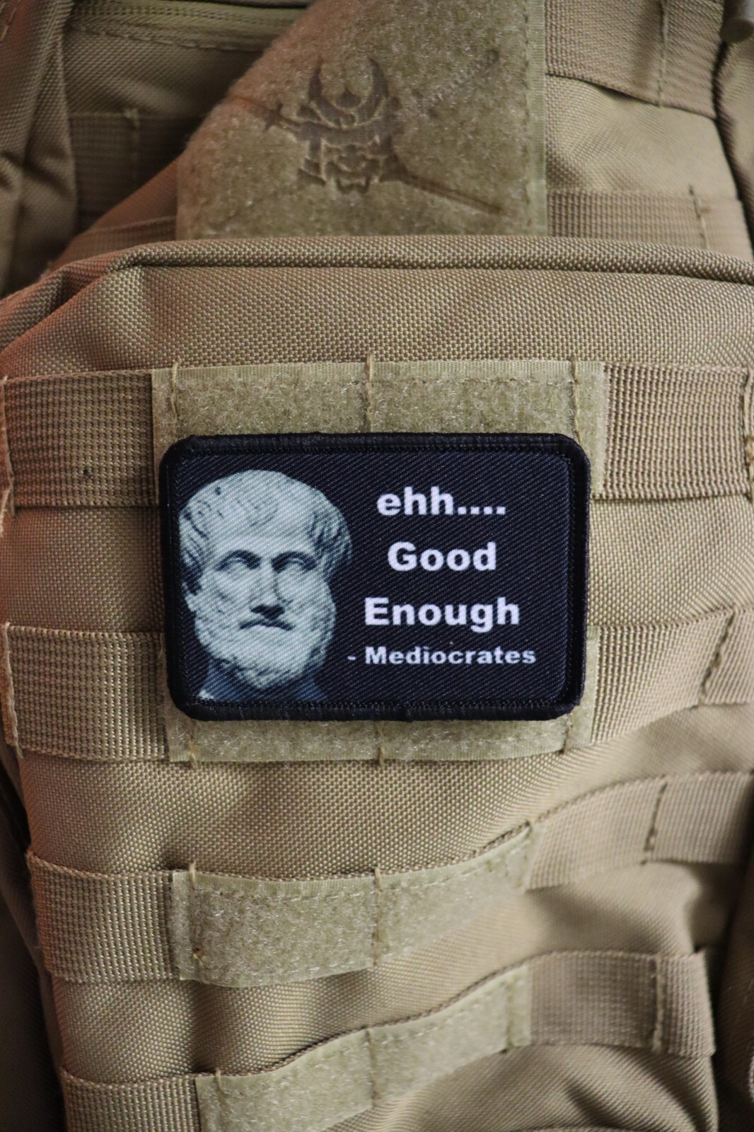 ehh good enough mediocrates meme 2"x3" hook & loop tactical morale ...