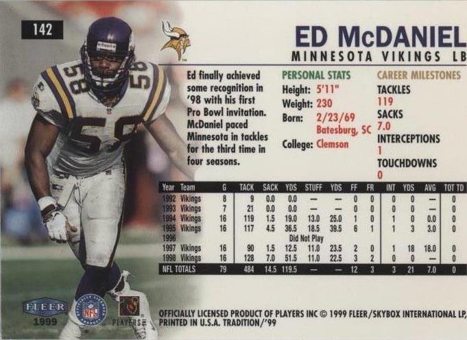 Las mejores ofertas en 1999 Fleer Tradition Ed Mcdaniel #142 | eBay