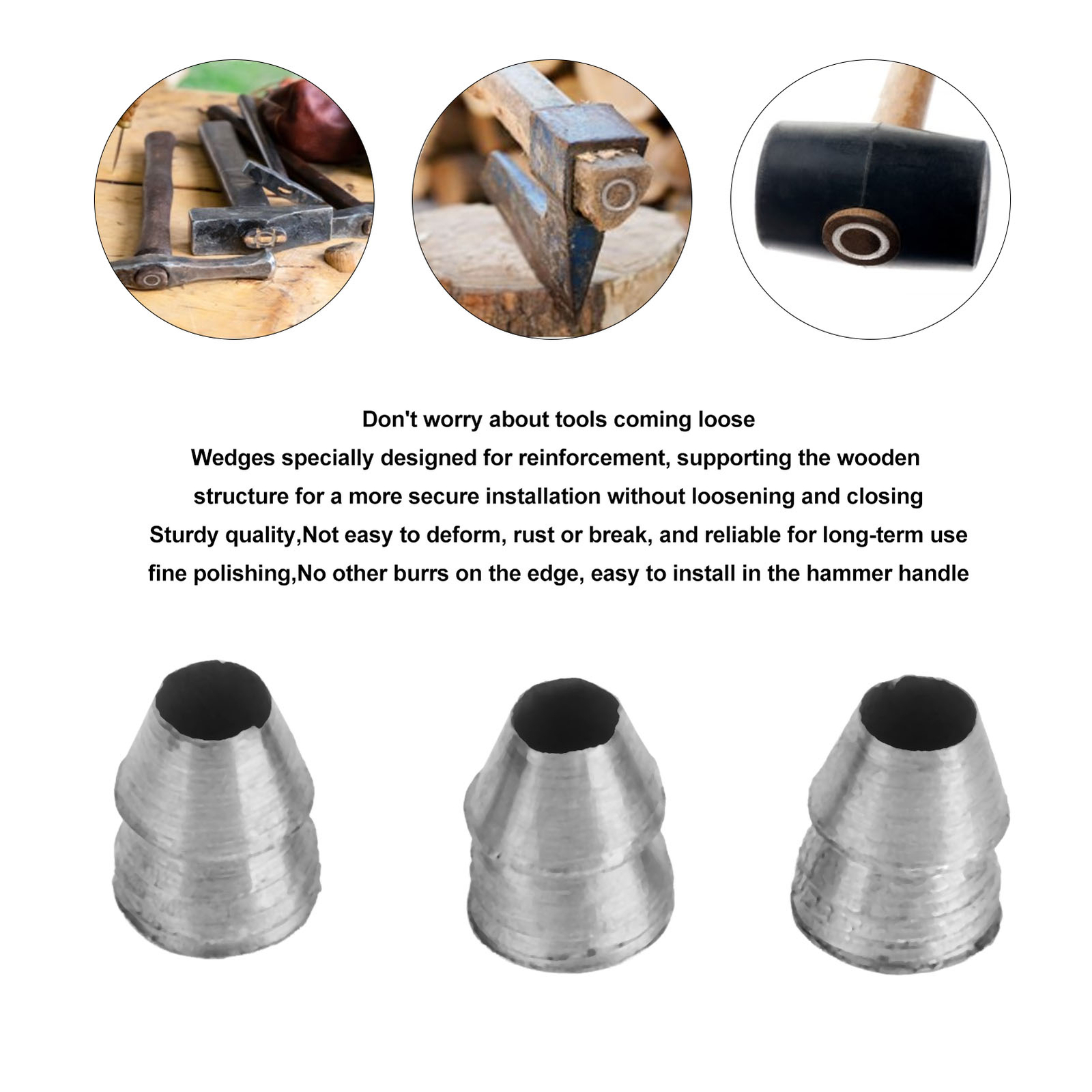 20pcs Safety Round Handle Wedges Steel Hammer Handle Splitting Wedge ...