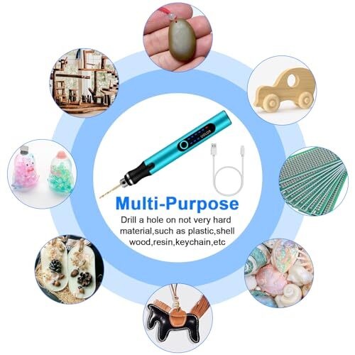 3-Speed Cordless Mini Drill Pen with 8 Small Drill Bits,Rechargeable ...