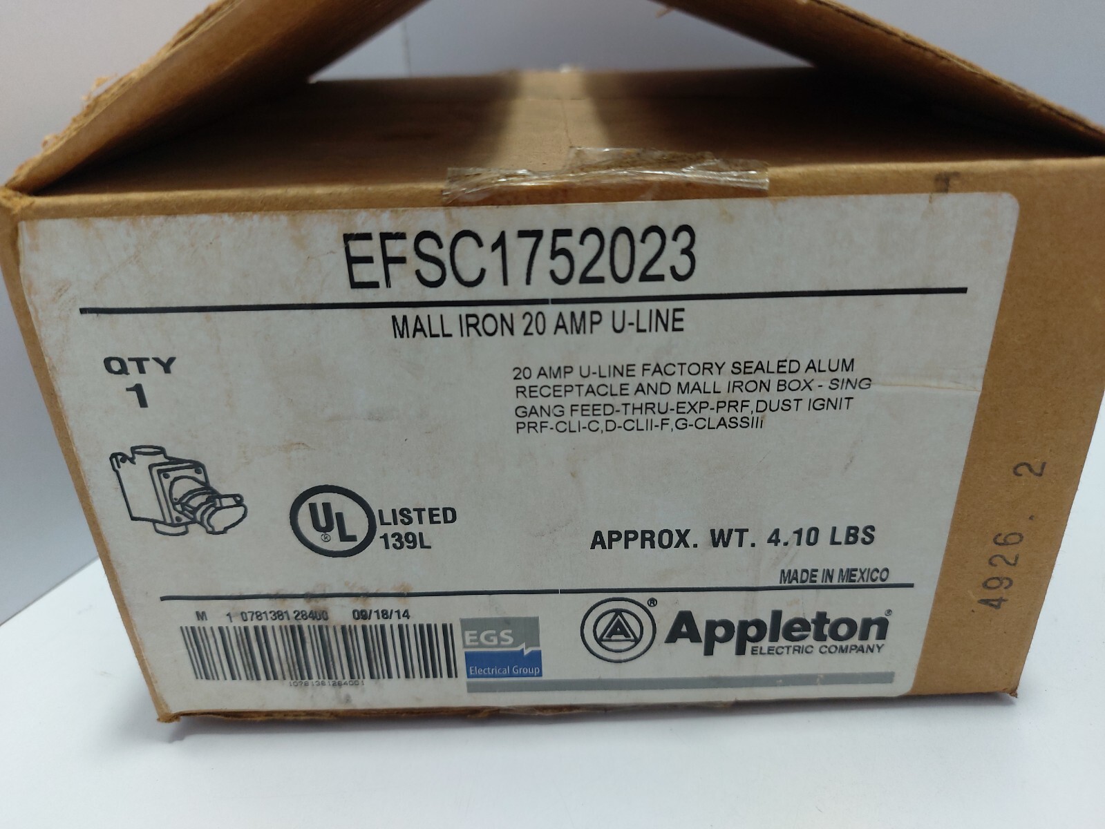 Appleton EFSC1752023 Mall Iron 20AMP U-Line | eBay