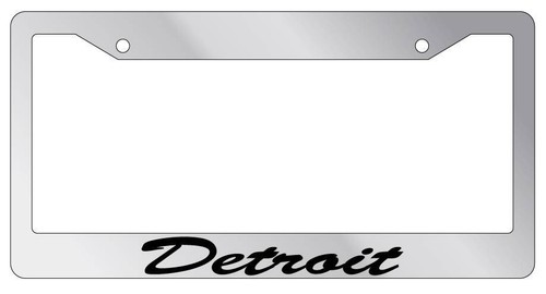 Chrome License Plate Frame CURSIVE Detroit Auto Accessory Novelty | eBay
