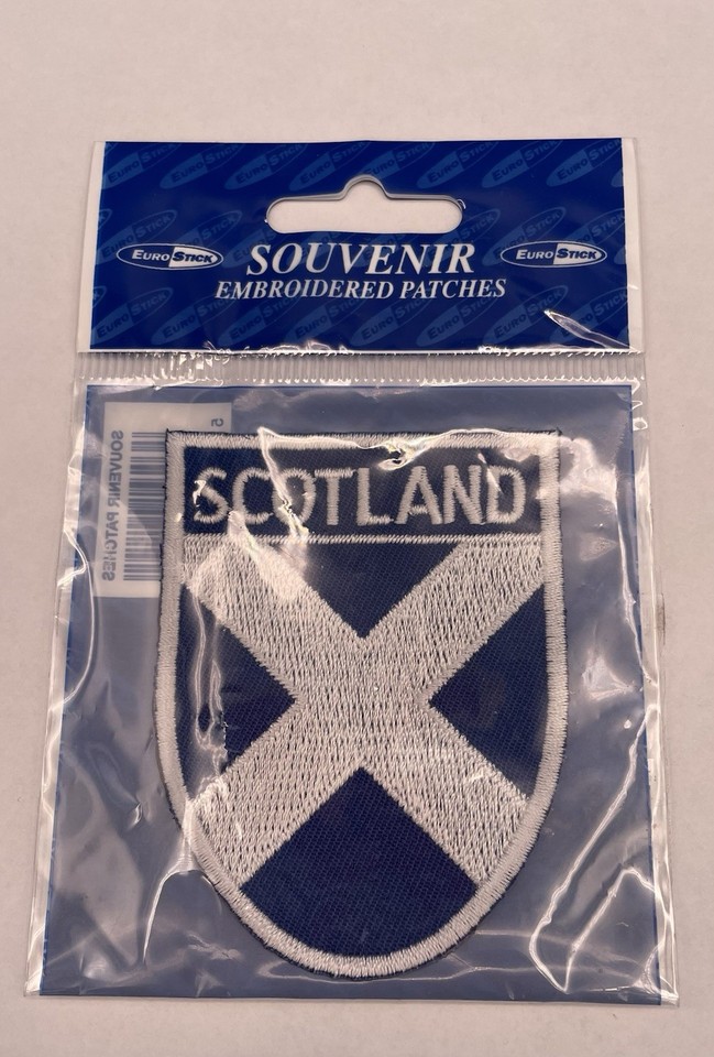 Embroidered Patch SCOTLAND Saltire Flag Sheild IRON ON or SEW New in ...