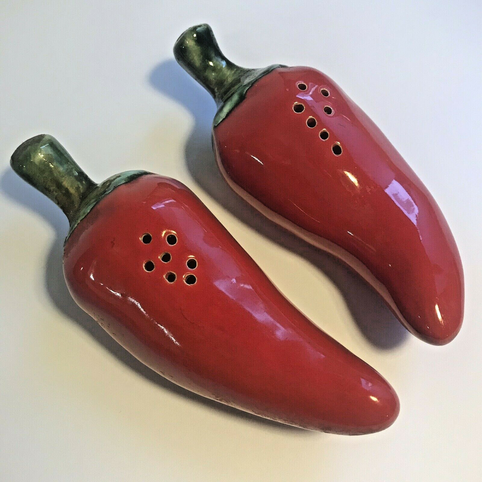 Hot Red Chili Peppers Salt & Pepper Shakers Set, Holes Spell "S" & "P ...
