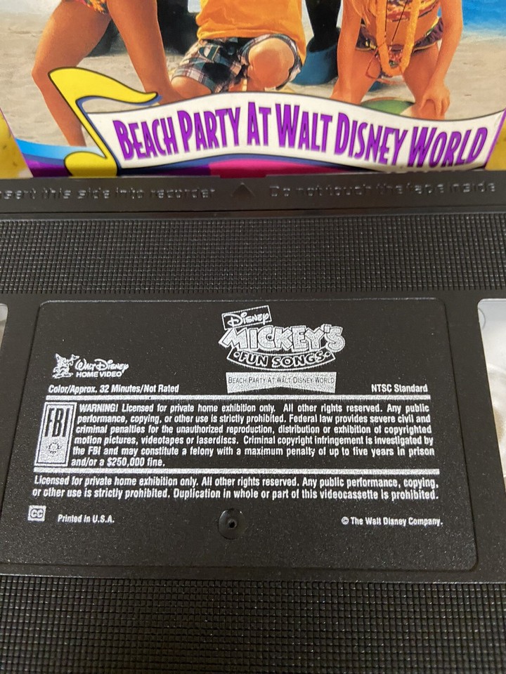 Disney’s Sing Along Songs Beach Party at Walt Disney World Vintage VHS ...