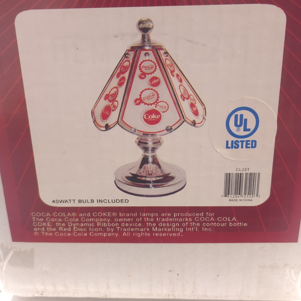 VINTAGE RARE COCA COLA TOUCH LAMP GLASS PANELS W/GREAT GRAPHICS | eBay