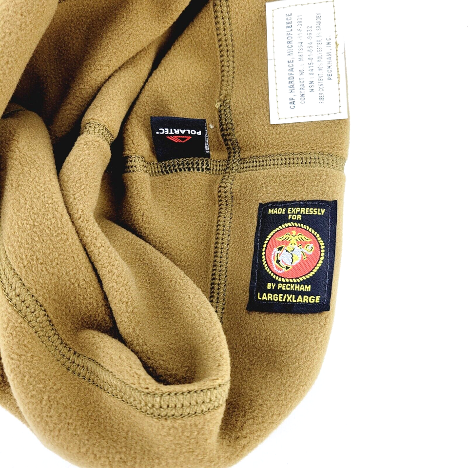 USMC MCWCS Polartec Hardface Wind Pro Fleece Coyote Watch Cap Beanie LG ...