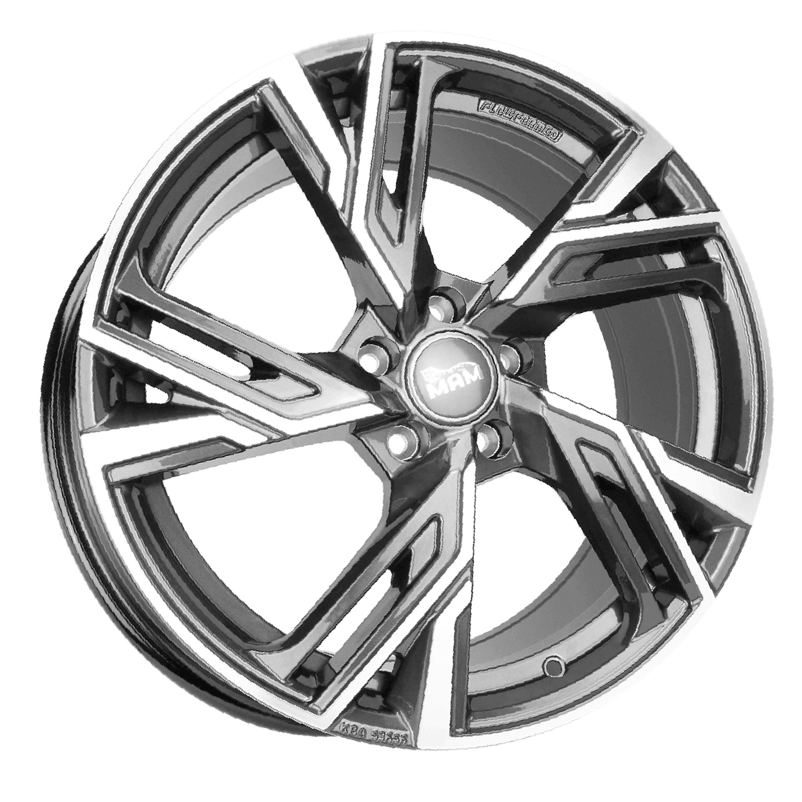 19 Zoll MAM RS5 Palladium Polish ET30 Alufelgen für Mercedes SL Typ 231 ...