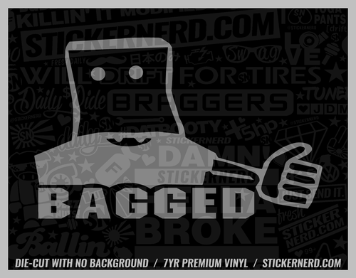 Bagged Sticker - Vinyl Car Decals - Funny Stance Decal JDM KDM Air Ride ...
