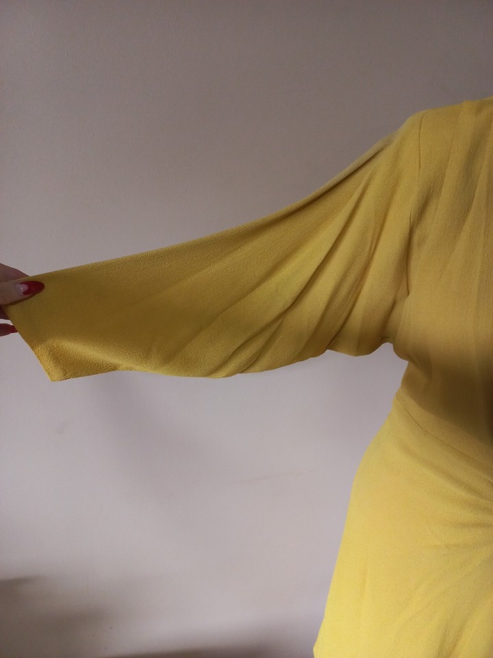 Vintage 1940s Rare True Chartreuse Padded Shoulders Wrap Bombshell ...