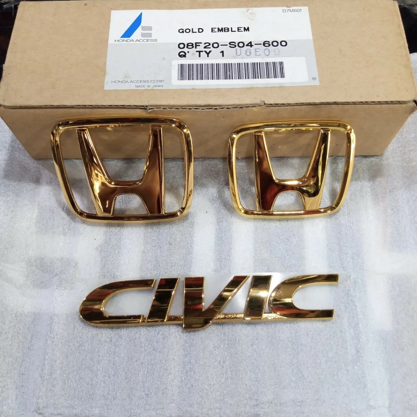 Genuine Honda Civic Factory Access Gold Emblem Set OEM Rare 1996 2000 ...