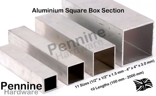 ALUMINIUM SQUARE BOX SECTION 11 Sizes Bandsaw Cut & Specials made to ...