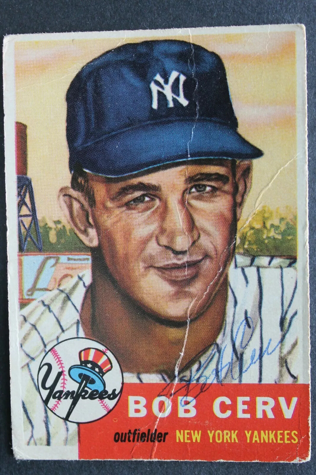 Bob Cerv (d.2017) NY Yankees Autographed 1953 Topps #210 Signed Vintage ...